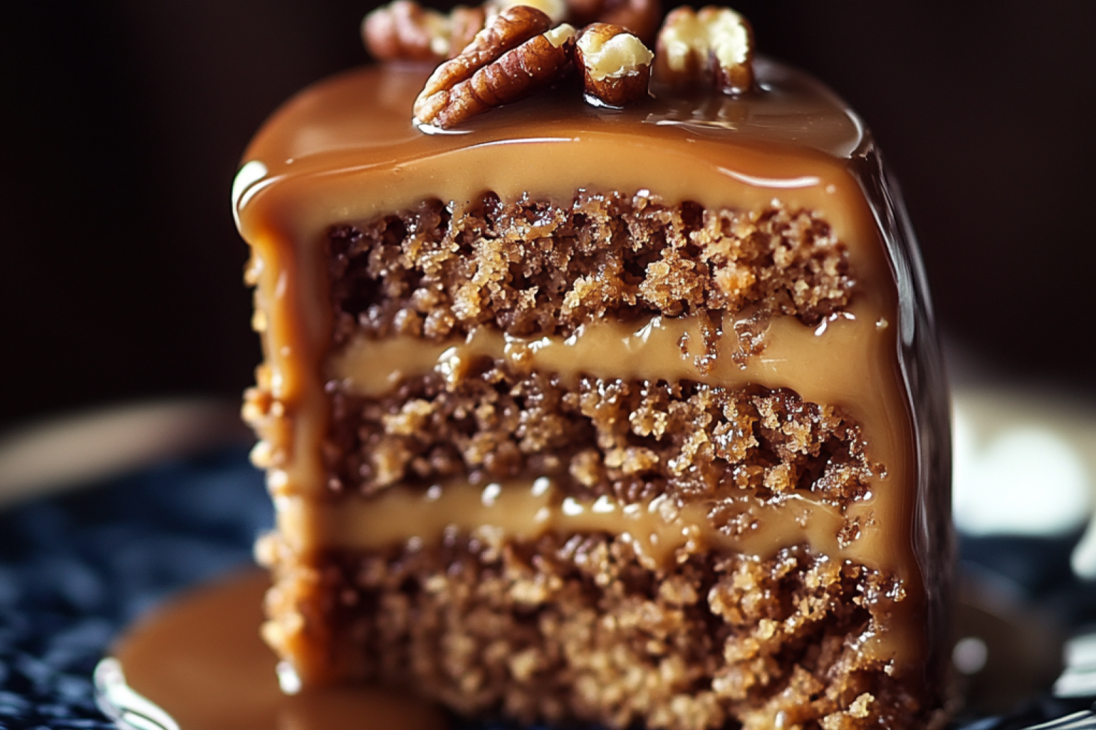 Southern Pecan Caramel Cake | Easy Homemade Dessert